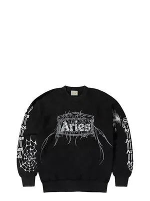 Aries Spider-web Print Sweatshirt - Black