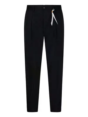 SANTANIELLO Pleated-front Tailored Trousers - Black