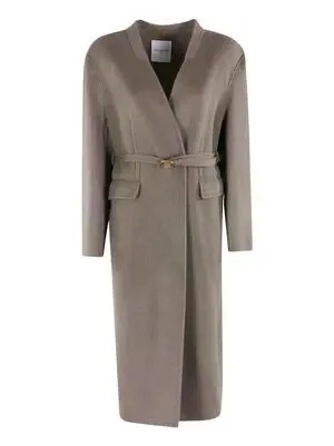 ISABELLE BLANCHE Belted Single-breasted Coat - Neutrals