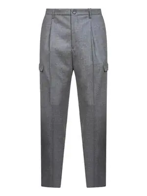 Tagliatore Flap Pocket Pleated Trousers - Grey