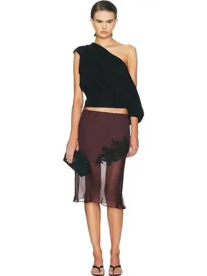 Christopher Esber Aiba Draped Jersey Tee Black