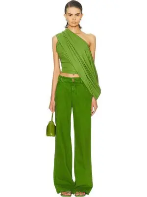 Christopher Esber Aiba Draped Jersey Tee Cactus