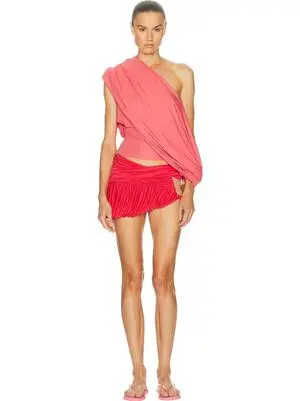 Christopher Esber Aiba Draped Jersey Tee Watermelon