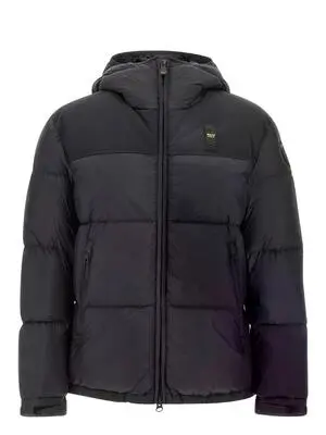 BLAUER. Hooded Quilted Jacket - Black