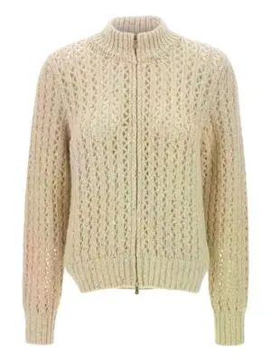 Eleventy Sequined Zip-up Cardigan - Neutrals