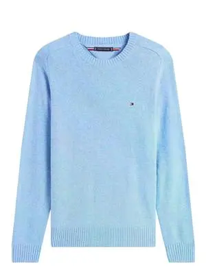 Tommy Hilfiger Logo-embroidered Crew-neck Sweater - Blue