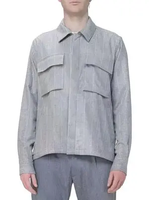 Eleventy Striped Pocket Shirt - Grey