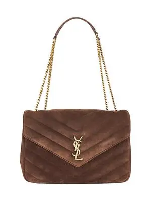 Saint Laurent Large Loulou Chain Bag - Bark Brown