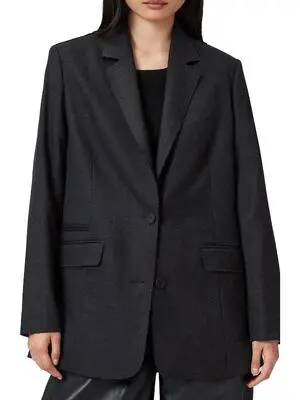 ALLSAINTS Essie Longline Blazer - Gunmetal Grey