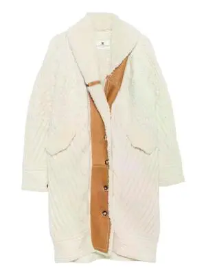 Ermanno Scervino Cable-knit Shearling Coat - White