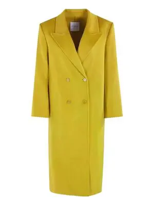 ISABELLE BLANCHE Peak-lapel Double-breasted Coat - Yellow