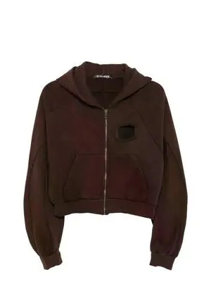 Ottolinger Distressed Zip Up Hoodie - Brown