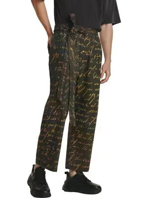 IRINA VOINEA Printed Trousers - Black