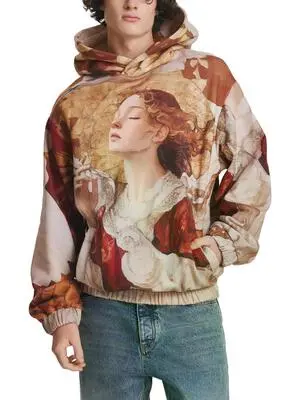 IRINA VOINEA Angel Printed Hoodie - Neutrals