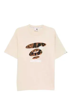 AAPE BY *A BATHING APE Logo-print T-shirt - Neutrals