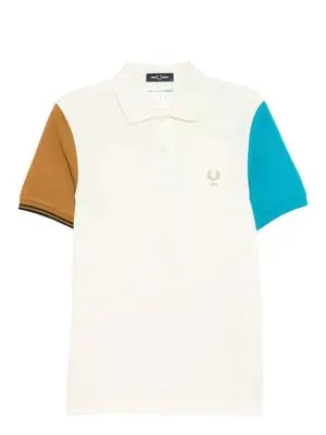 Comme Des Garçons X Fred Perry Colour-block Short-sleeve Polo Shirt - Blue