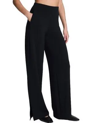 Spanx Airessentials Zero Waistband Wide Leg Pants - Very Black