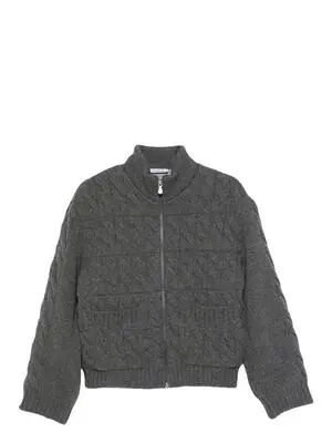 GRAN SASSO Cable-knit Zip Jacket - Grey
