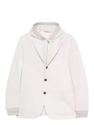 Eleventy Hooded Button Blazer - Neutrals