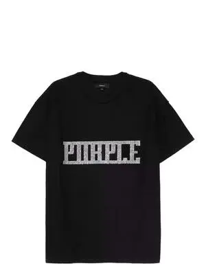 PURPLE BRAND Embellished T-shirt - Black
