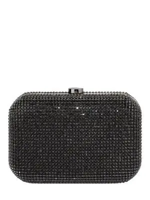 OLGA BERG Rae Crystal Frame Clutch - Black