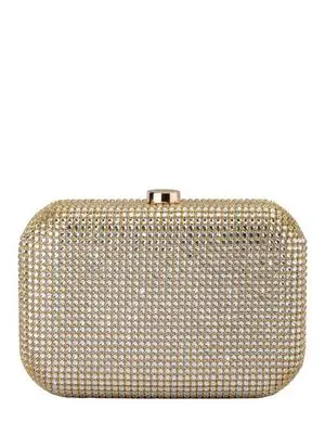 OLGA BERG Rae Crystal Frame Clutch - Champagne