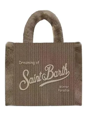 MC2 SAINT BARTH Colette Shearling Rib Tote Bag - Neutrals