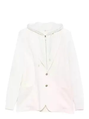 Eleventy Hooded Button Blazer - Neutrals