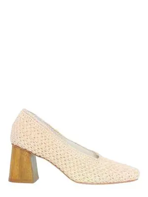 STUDIO CHOFAKIAN 50mm Amaral Crochet Block-heel Pumps - Neutrals