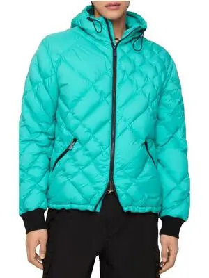Burberry Check-stitch Nylon Puffer Jacket - Atom Blue