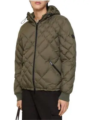 Burberry Check-stitch Nylon Puffer Jacket - Marsh Green