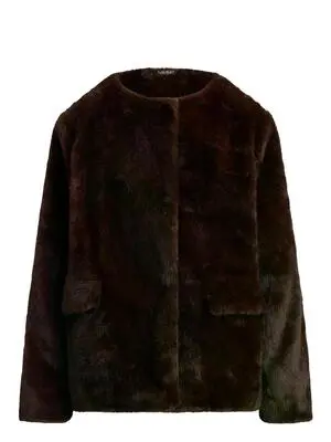 Ralph Lauren Buttoned Faux Fur Jacket - Brown