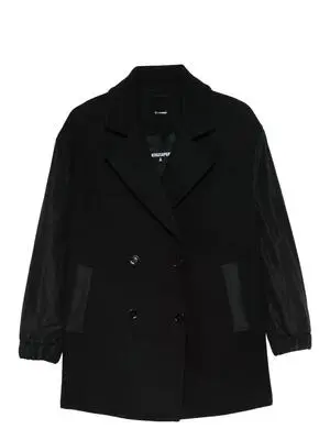 Patrizia Pepe Paneled Double-breasted Coat - Black