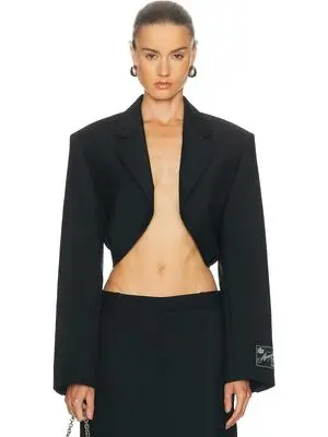 Alexander Wang Cropped Drape Back Blazer - Black