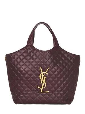 Saint Laurent Icare Maxi Shopping Tote Bag - Rouge Cabernet