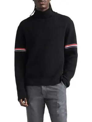 Thom Browne Cashmere Blend Turtleneck Sweater - Black