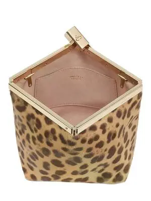 JIMMY CHOO Ganache Leopard-print Chain Clutch - Neutrals