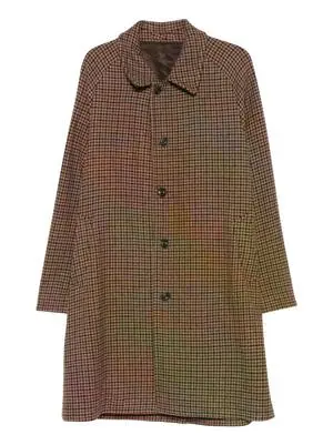 LUIGI BIANCHI MANTOVA Houndstooth Button Coat - Brown