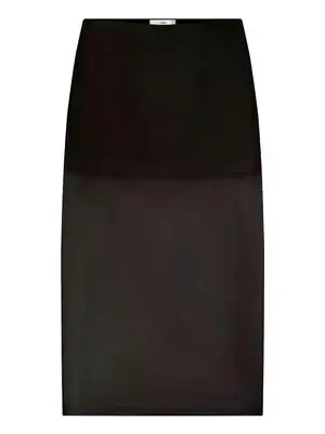 FRAME Back-slit Midi Skirt - Black