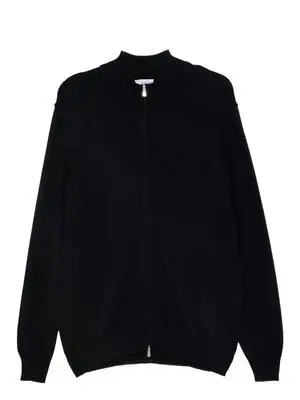 GRAN SASSO Zip-Up Cardigan Black