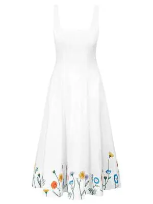 Staud Wells Midi Dress White