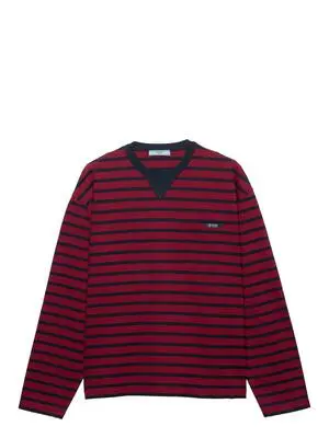 Prada Long-sleeved Striped Jersey T-shirt - Red