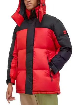 Hugo Hooded Colourblock Jacket - Red