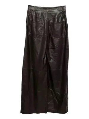 YVES SALOMON Lamb Leather Straight-leg Trousers - Brown
