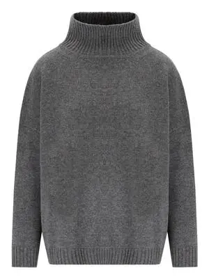 Max Mara Borgia Anthracite Turtleneck Sweater Grey