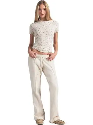 SKIMS SKIMS Cotton Jersey T-Shirt With Oatmeal Holly Print Oatmeal Holly Print