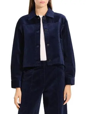 Theory Corduroy Shirt Jacket - Blue Navy