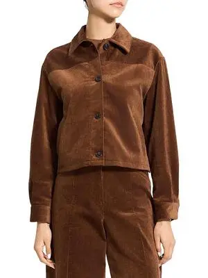 Theory Corduroy Shirt Jacket - Caramel