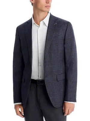 John Varvatos Slim Fit Plaid Sport Coat - Grey