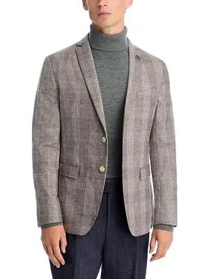 John Varvatos Varick Slim Fit Jersey Plaid Sport Coat - Brown